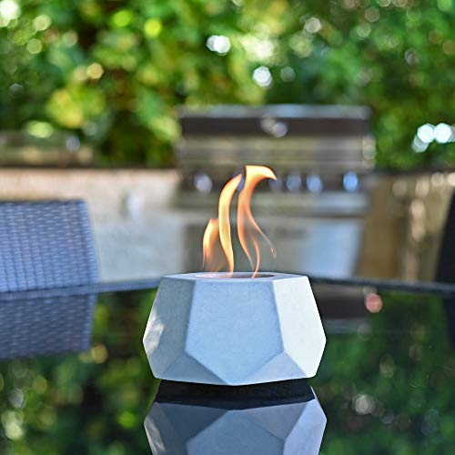 Colsen Hex Large Tabletop Ethanol Fire Pit - Indoor Outdoor Fire Pit, Portable Concrete Bowl Pot Fire Pit