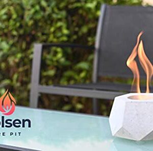 Colsen Hex Large Tabletop Ethanol Fire Pit - Indoor Outdoor Fire Pit, Portable Concrete Bowl Pot Fire Pit