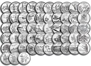 1999 d complete 1999 thru 2009 d 56-coin b.u. state quarter set uncirculated