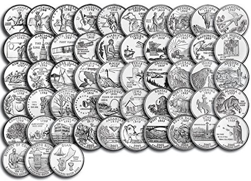 1999 P Complete 1999 thru 2009 P 56-coin B.U. State Quarter Set Uncirculated