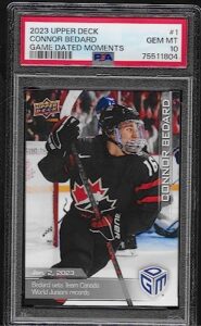 psa 10 connor bedard hockey rookie card upper deck graded psa gem mint 10 nhl #1 draft pick superstar phenom