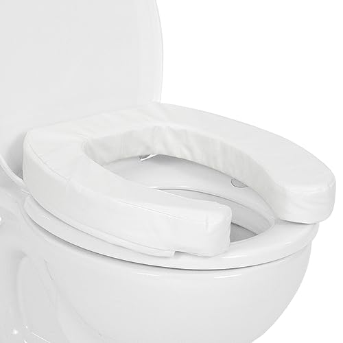 Vive Toilet Seat Cushion (Soft Cushioned Foam) - Easy Clean Soft Padded Bathroom Attachment - Elongated, Standard Seats - Comfort and Support Donut for Handicap, Adults, Coccyx Tailbone Pain Relief