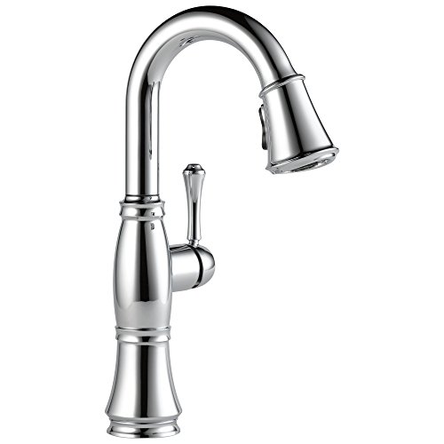 DELTA FAUCET 9997-AR-PR-DST Single Handle Pulldown Bar Faucet Pull-Down Prep, Lumicoat Arctic Stainless