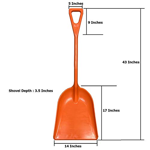 Ashman Plastic Snow Shovel with Durable Multi-Purpose Snow Plastic Shovel. (1 Pack)