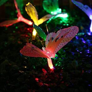 Berocia 24 LED Solar Butterfly String Lights Outdoor Garden Waterproof for Yard Bedroom Balcony Patio Indoor