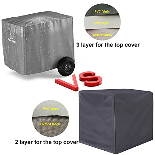 Cover Geny 100% Waterproof Generator Cover Heavy Duty Weather/UV Resistant Generator Covers 32 x 24 x 24 inch,for Universal Portable Generators 5000-10,000 Watt, Grey (32" L x 24" W x24 H)