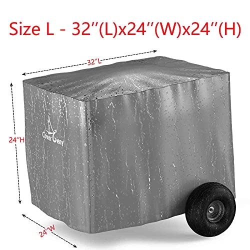 Cover Geny 100% Waterproof Generator Cover Heavy Duty Weather/UV Resistant Generator Covers 32 x 24 x 24 inch,for Universal Portable Generators 5000-10,000 Watt, Grey (32" L x 24" W x24 H)