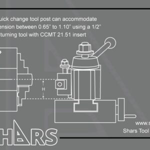 Shars OXA Wedge Type CNC Lathe Quick Change Tool Post 6 PCS Set For 6" - 9" Lathe Swing, Cutoff Tool 4° 202-9460 S)