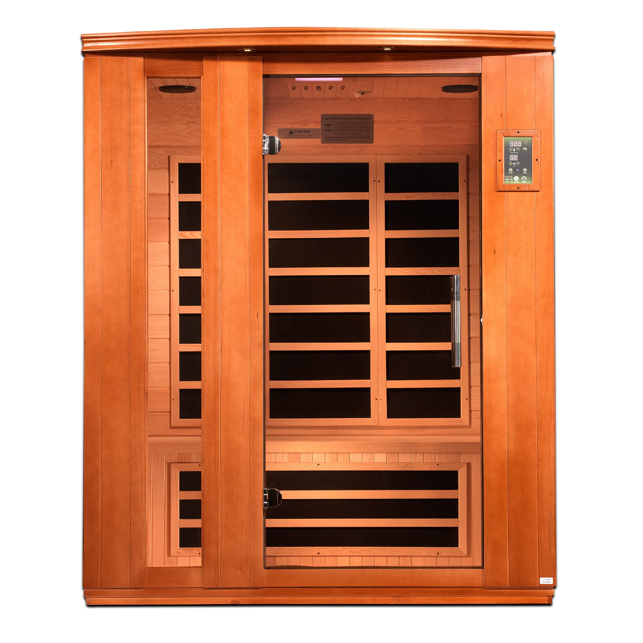 Dynamic Lugano 3-Person Low EMF (Under 8MG) FAR Infrared Sauna (Canadian Hemlock)