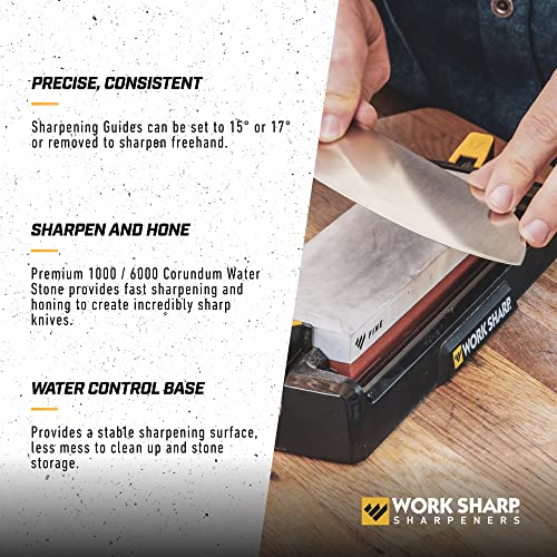 Work Sharp Benchtop Whetstone Knife Sharpener - For Knives & Edged Tools - Kitchen, Pocket, & Fillet