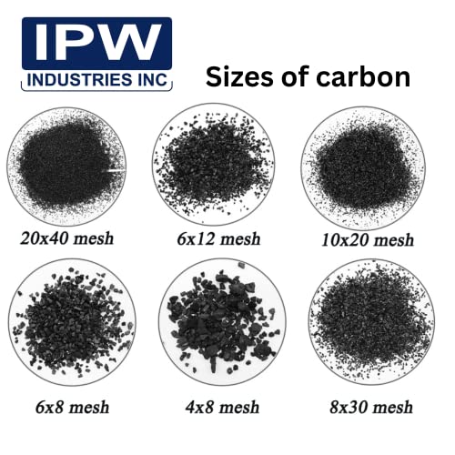 IPW Industries Bulk Activated Carbon - 4x8 Mesh Coconut Shell Granular Activated Charcoal (GAC) for Water Filtration - Replacement Media Carbon Water Filter Media (5 Lbs)