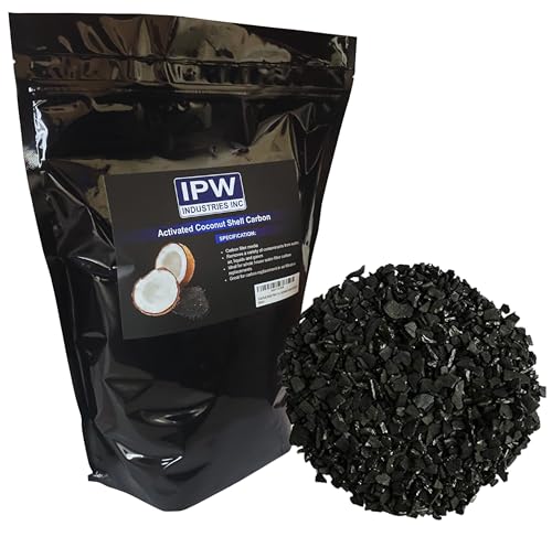 IPW Industries Bulk Activated Carbon - 4x8 Mesh Coconut Shell Granular Activated Charcoal (GAC) for Water Filtration - Replacement Media Carbon Water Filter Media (5 Lbs)