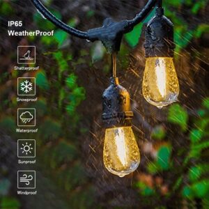 Svater Outdoor Led String Lights 50FT, Patio Lights with 16pcs S14 Shatterproof Bulbs, 1 Watt E26 Dimmable 2700K Warm White, IP65 Waterproof, Commercial Grade Lights