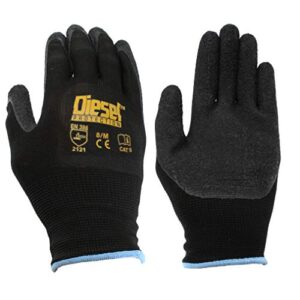 diesel protection pro-tekk latex foam grip coated work gloves (12 pairs of gloves, size medium)