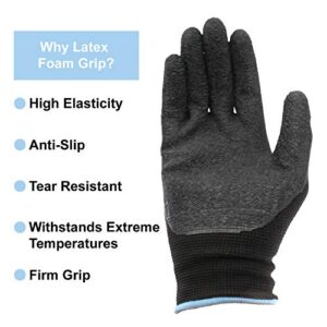 Diesel Protection Pro-Tekk Latex Foam Grip Coated Work Gloves (12 Pairs of Gloves, Size Medium)