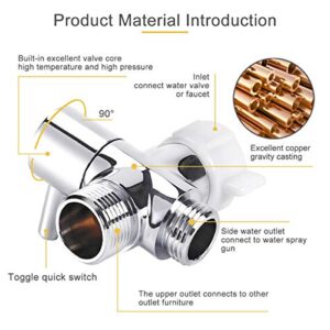 Guamar Bidet Sprayer for Toilet, Handheld Toilet Bidet Sprayer Kit with Premium Stainless Steel Hose and T-Valve, Muslim Shower Jet Spray Cloth Diaper Sprayer Set for Personal Hygiene,Easy Install