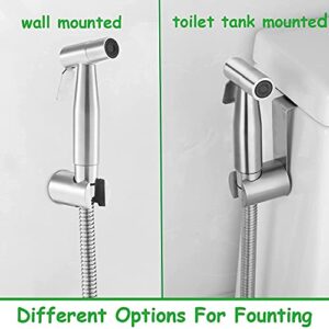 Guamar Bidet Sprayer for Toilet, Handheld Toilet Bidet Sprayer Kit with Premium Stainless Steel Hose and T-Valve, Muslim Shower Jet Spray Cloth Diaper Sprayer Set for Personal Hygiene,Easy Install