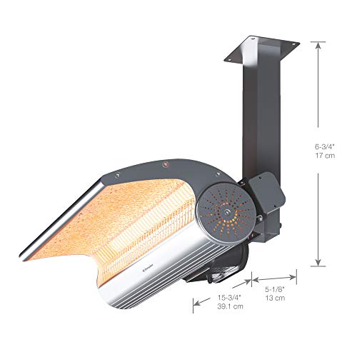 Dimplex DSH Series Indoor/Outdoor Infrared Heater (Model: DSH20W), 6824 BTU, 240 Volt, 2000 Watt, Grey