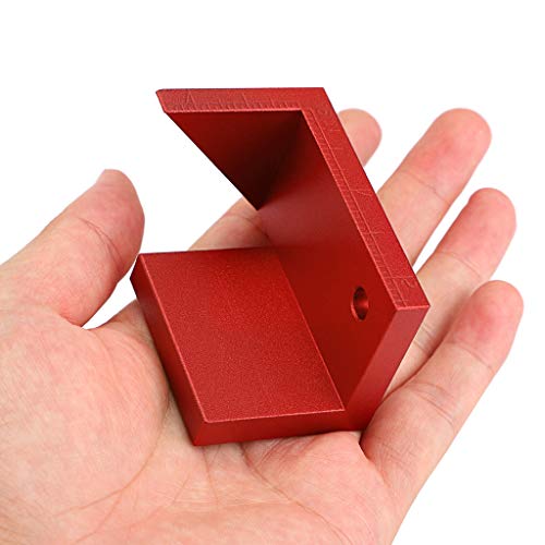 OwnMy 45 Degree Angle Marker Aluminum Alloy Pen Center Finder with Inch Scale, Woodworking Center Scriber Right Angle Line Drawing Ruler Measuring Tool Centerfinder for Woodworking (Red)