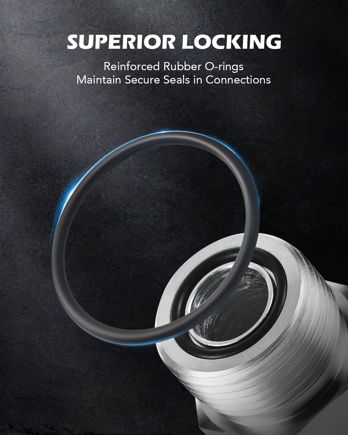 ZELCAN 64 Pc O Ring Face Seal Fitting Kit, Hydraulic Hose Tube and Pipe Fittings, ORFS Cap and Plug Set for Hydraulics, Heavy Duty O Ring Assortment Kit Precision Threaded, ORFS Sizes 4 6 8 10 12 16