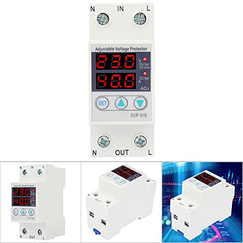 230V AC Current Protector 63A, Intelligent Single Phase Adjustable Over-Voltage Under-Voltage Current Protective Device