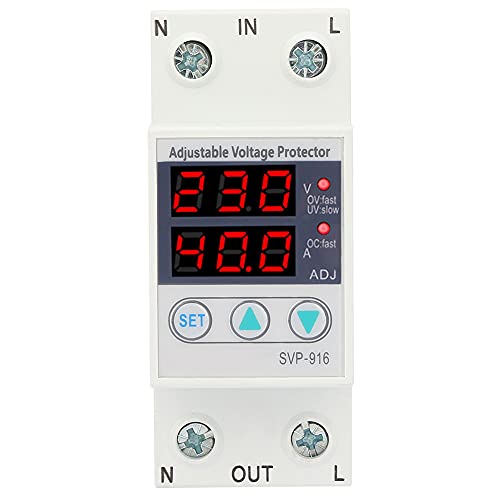 230V AC Current Protector 63A, Intelligent Single Phase Adjustable Over-Voltage Under-Voltage Current Protective Device