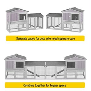 Aivituvin Chicken Coop for 4-6 Chickens Outdoor Duck House Wooden Quail Cage Hen Coop-Expandable Design