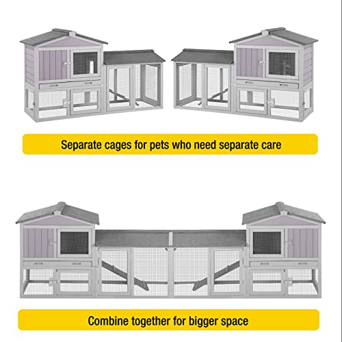 Aivituvin Chicken Coop for 4-6 Chickens Outdoor Duck House Wooden Quail Cage Hen Coop-Expandable Design