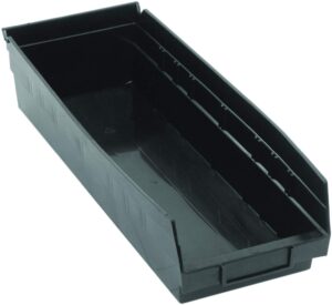 quantum storage systems k-qsb104bk-10 10-pack plastic shelf bin storage containers, 17-7/8" x 6-5/8" x 4", black