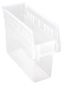 quantum storage k-qsb801cl-12 12-pack store-max plastic 8" shelf bins, 11-5/8" x 4-3/8" x 8", clear