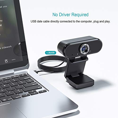 Youlisn 1080P Webcam with Microphone, USB Webcam Streaming Computer External Web Camera for PC Laptop, Computer Camera Suitable for Video Calling Conferencing Recording