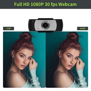 Full HD Webcam 1080P with Microphone,120 Degrees Wide Angle Business Webcams Streaming USB Web Camera - W302 Computer Camera for Video Calling, Recording, Conferencing, Teaching, OBS, PC Laptop