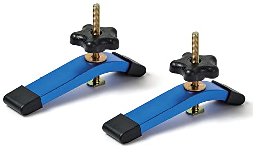 HOTTARGET Aluminum T-track Hold Down Clamps,6-3/8"L x 1-1/4"Width-Woodworking and Clamps (T-track Hold Down Clamps 2pk)