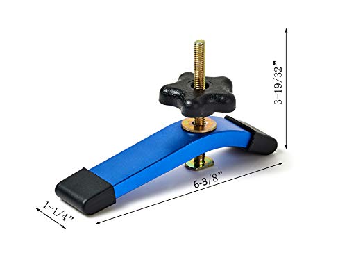 HOTTARGET Aluminum T-track Hold Down Clamps,6-3/8"L x 1-1/4"Width-Woodworking and Clamps (T-track Hold Down Clamps 2pk)