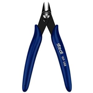 stedi 5 inch wire cutters, precision, strongest and sharpest micro shear flush cutter, lightweight micro wire cutter ideal for electronics, aluminum jewelry and narrow areas, blue