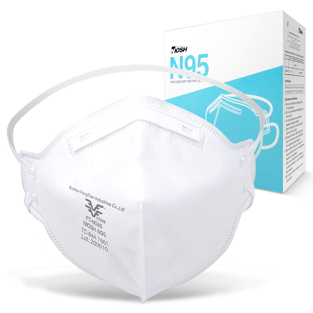 FANGTIAN N95 Mask NIOSH Certified Particulate Respirators Protective Face Mask (Pack of 10, Model FT-N040 / Approval Number TC-84A-7861), 10 Count (Pack of 1)