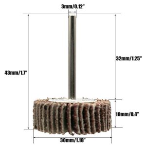 Bardland 10 Pieces Flap Wheel 1.18-Inchx 0.4-Inchx 0.12-Inch HP,120 Grit for Dremel Rotary Tools (120# 30X10X3)