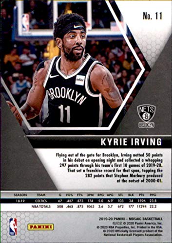 2019-20 Panini Mosaic #11 Kyrie Irving Brooklyn Nets Basketball Card