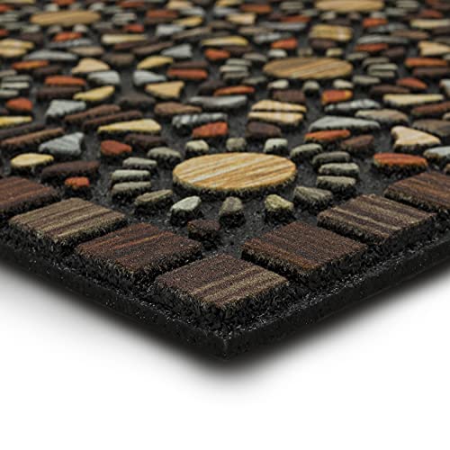 Mohawk Home Entryway Door Mat 1.5' x 2.5' All Weather Doormat Outdoor Non Slip Recycled Rubber, Mosaic Grain