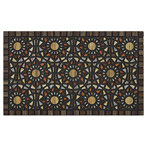 Mohawk Home Entryway Door Mat 1.5' x 2.5' All Weather Doormat Outdoor Non Slip Recycled Rubber, Mosaic Grain