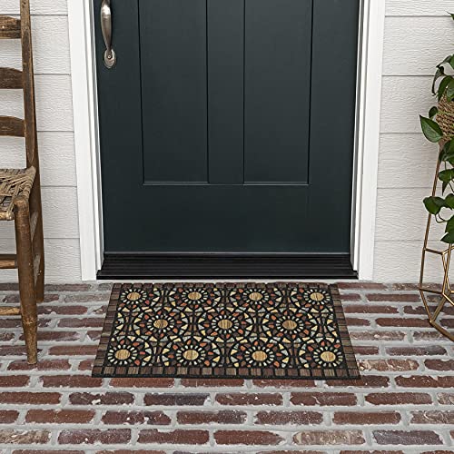 Mohawk Home Entryway Door Mat 1.5' x 2.5' All Weather Doormat Outdoor Non Slip Recycled Rubber, Mosaic Grain