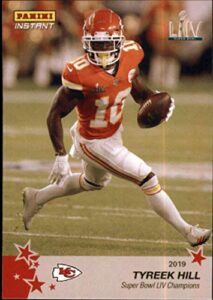 2020 panini instant kansas city chiefs 2019 super bowl liv champions #5 tyreek hill nfl football trading card