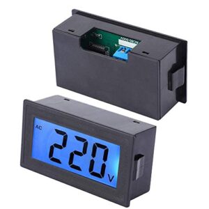 YB5135DB AC80-500V Two Wires Mini Digital Voltmeter Panel Two-Wire LCD Display Digital Volt Panel Meter Voltage Monitor Tester Gauge with Digital LCD Blue Backlight Display