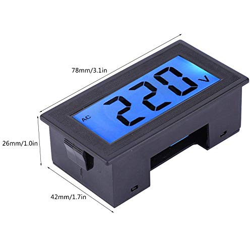 YB5135DB AC80-500V Two Wires Mini Digital Voltmeter Panel Two-Wire LCD Display Digital Volt Panel Meter Voltage Monitor Tester Gauge with Digital LCD Blue Backlight Display