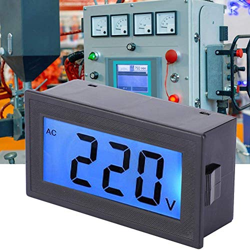 YB5135DB AC80-500V Two Wires Mini Digital Voltmeter Panel Two-Wire LCD Display Digital Volt Panel Meter Voltage Monitor Tester Gauge with Digital LCD Blue Backlight Display