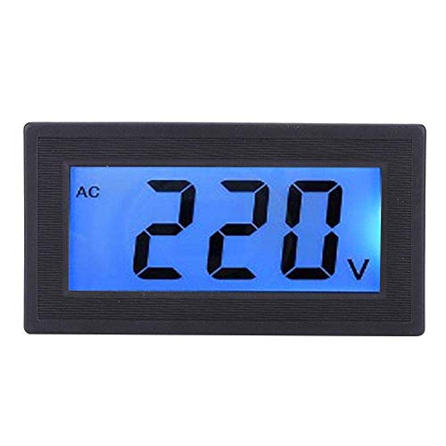 YB5135DB AC80-500V Two Wires Mini Digital Voltmeter Panel Two-Wire LCD Display Digital Volt Panel Meter Voltage Monitor Tester Gauge with Digital LCD Blue Backlight Display