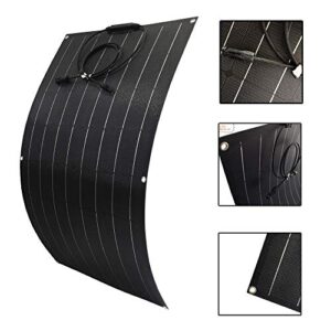 flexible solar panel 100w 12v monocrystalline bendable - 100 watt 12volt semi-flexible solar panels charger off-grid for rv boat cabin van car uneven surfaces