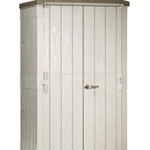 Toomax High Storer Plus Tool Shed 1.670L, Dim. cm 130x75.6x218.4h, Taupe/Brown