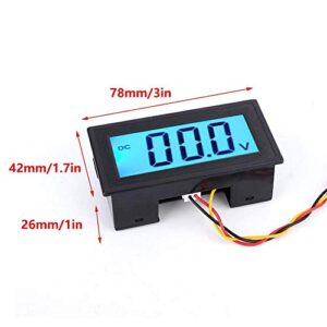 YB5135DB LED Digital Display Voltage Meter LCD Digital Display Three Wire Voltage Meter Monitor Voltmeter Voltage Tester Panel Voltage Monitor (DC0-500V)