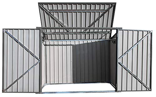 ARROW 6' x 3' Storboss Horizontal Outdoor Padlockable Steel Storage Shed, Charcoal